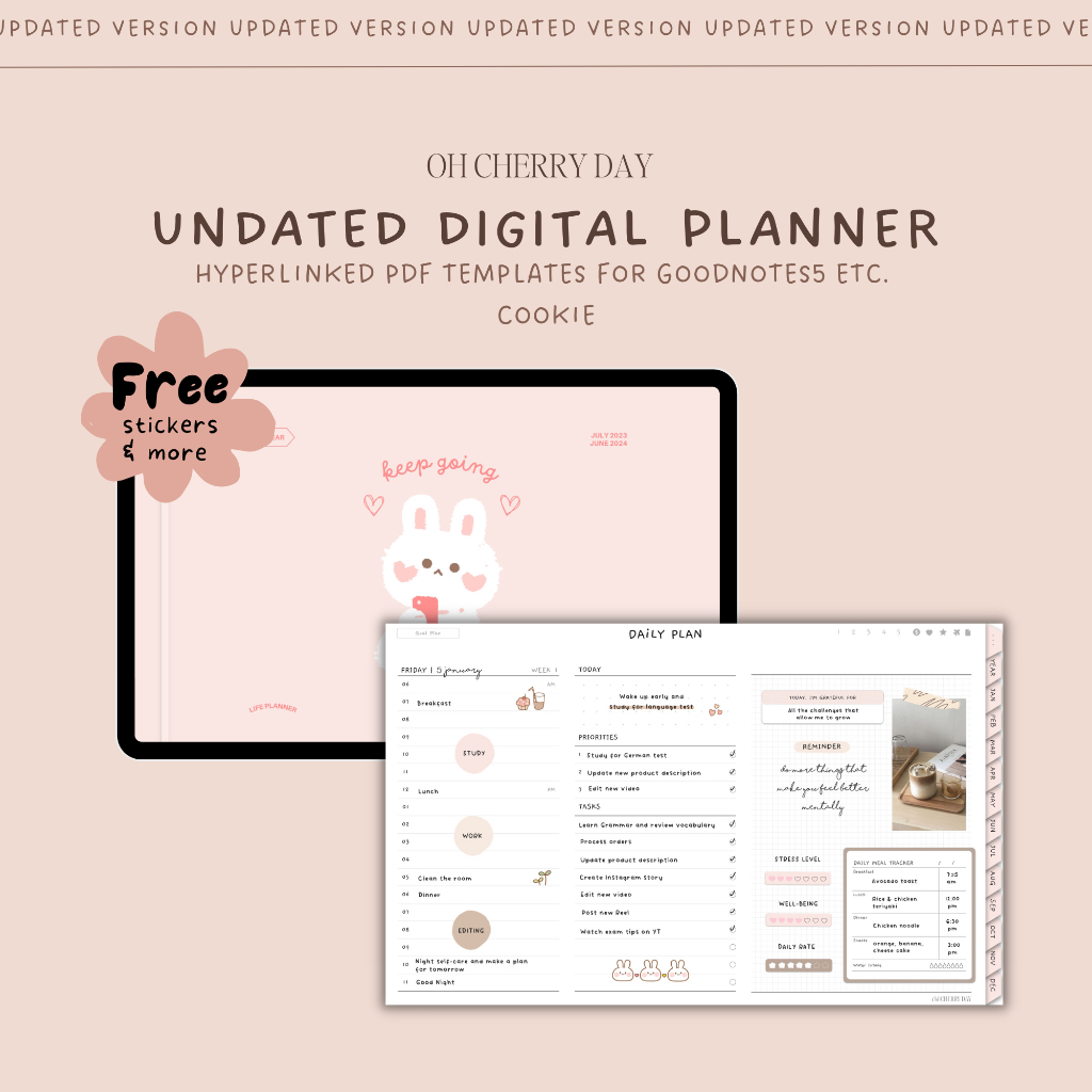 Jual Digital Planner Undated untuk iPad/Tablet Digital Bujo Bullet ...