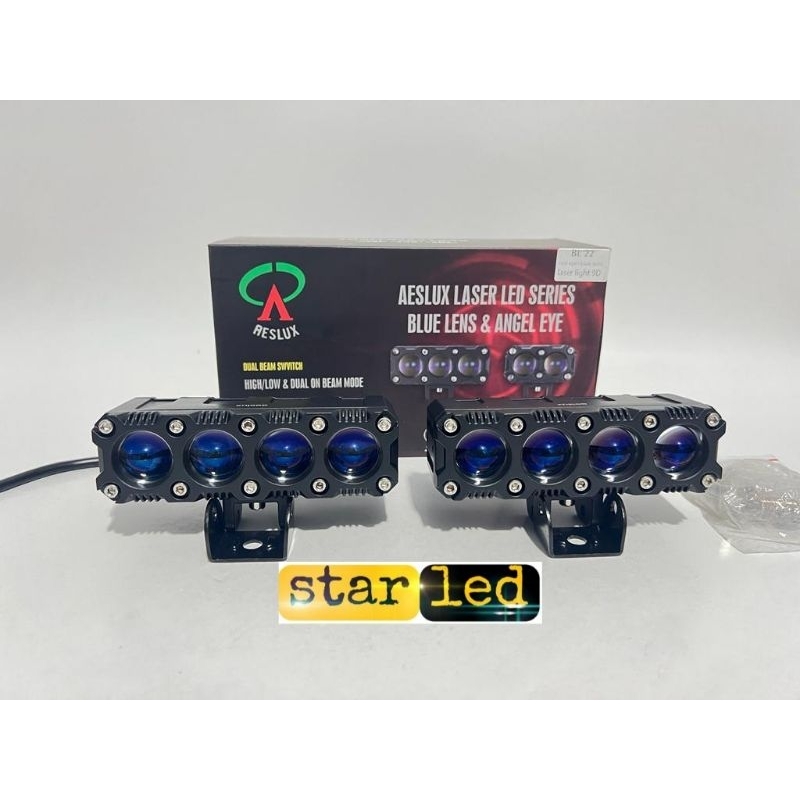 Jual SQL 4 MATA AESLUX | MINI LASER BLUE LENS DEVIL MERAH & ICE BLUE 4 ...