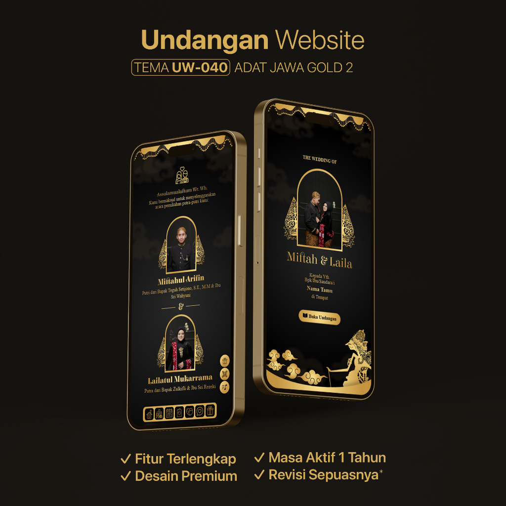 Jual UW-040 | Undangan Website Adat Jawa Gold 2 - Undangan Web Adat ...