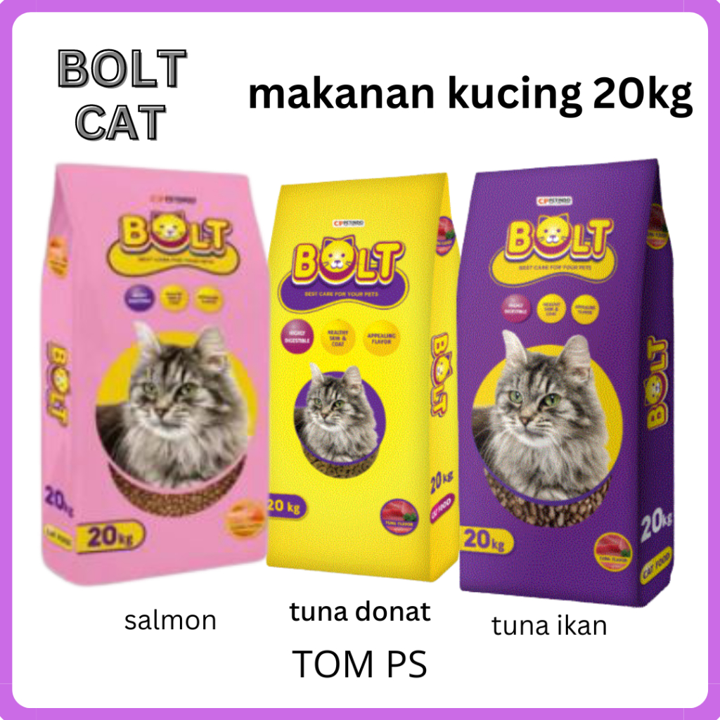 Jual BOLT cat tuna salmon 20kg makanan kucing dewasa 20 kg adult cat ...