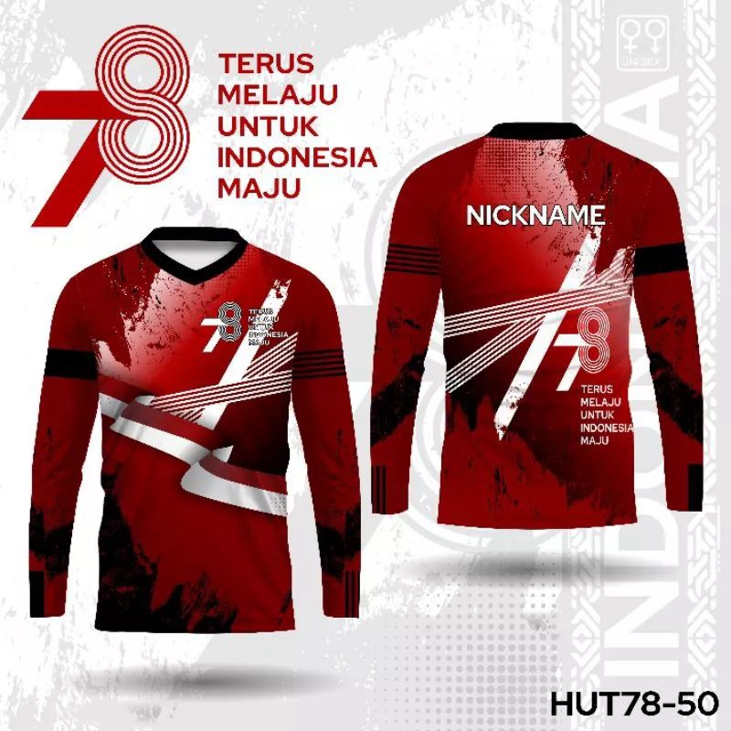 Jual Kaos Jersey HUT RI KE 78TH 2023 Kaos Jersey Kemerdekaan Indonesia Dirgahayu Indonesia ...