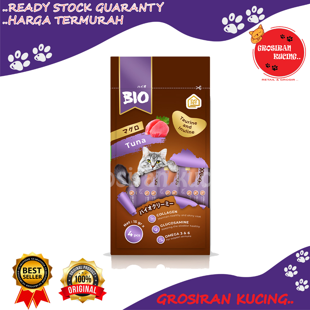 Jual Snack Kucing Liquid Bio Creamy 1pack isi 4pcs | Shopee Indonesia