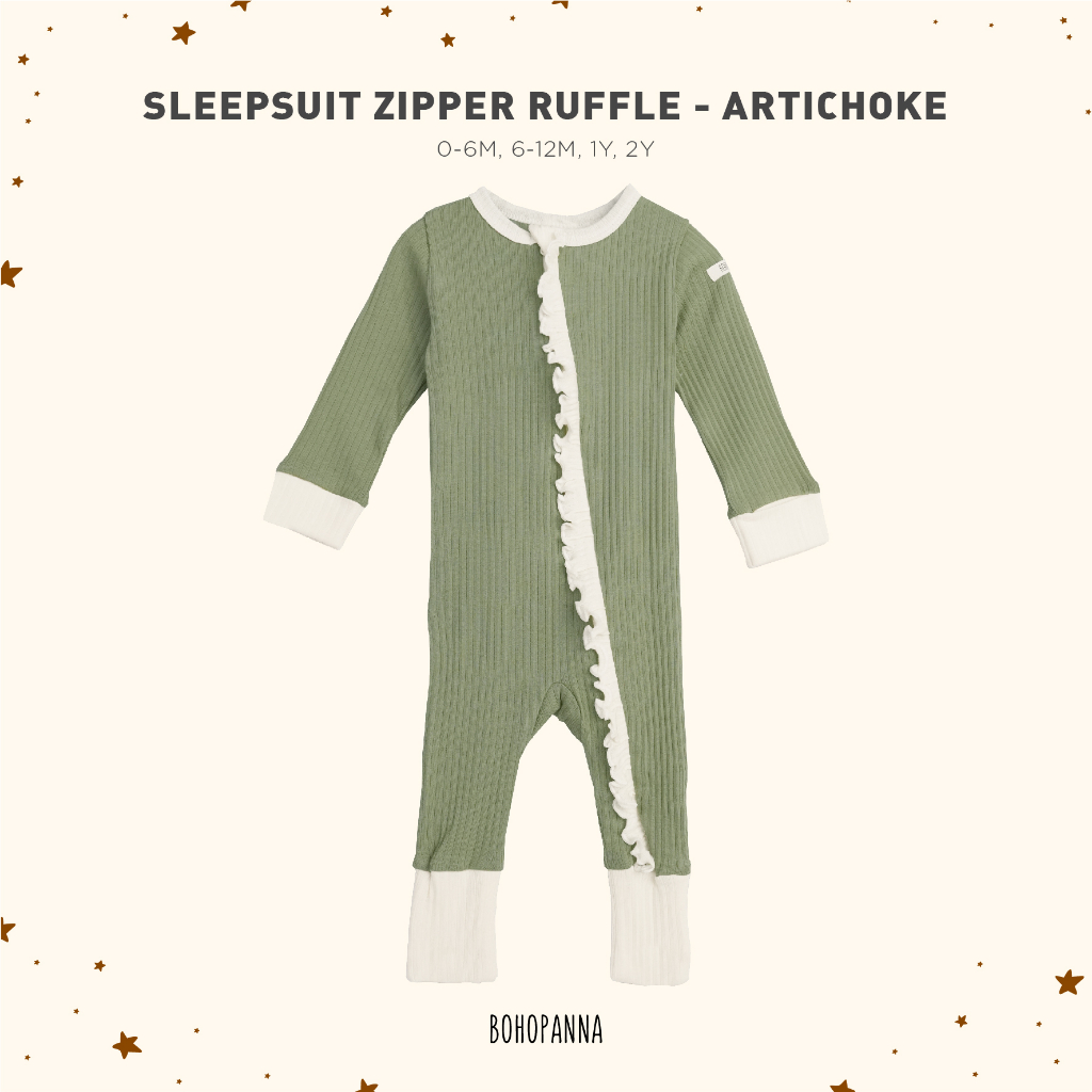 Jual Bohopanna - Sleepsuit Zipper / Ruffle ( pakaian tidur bayi ...