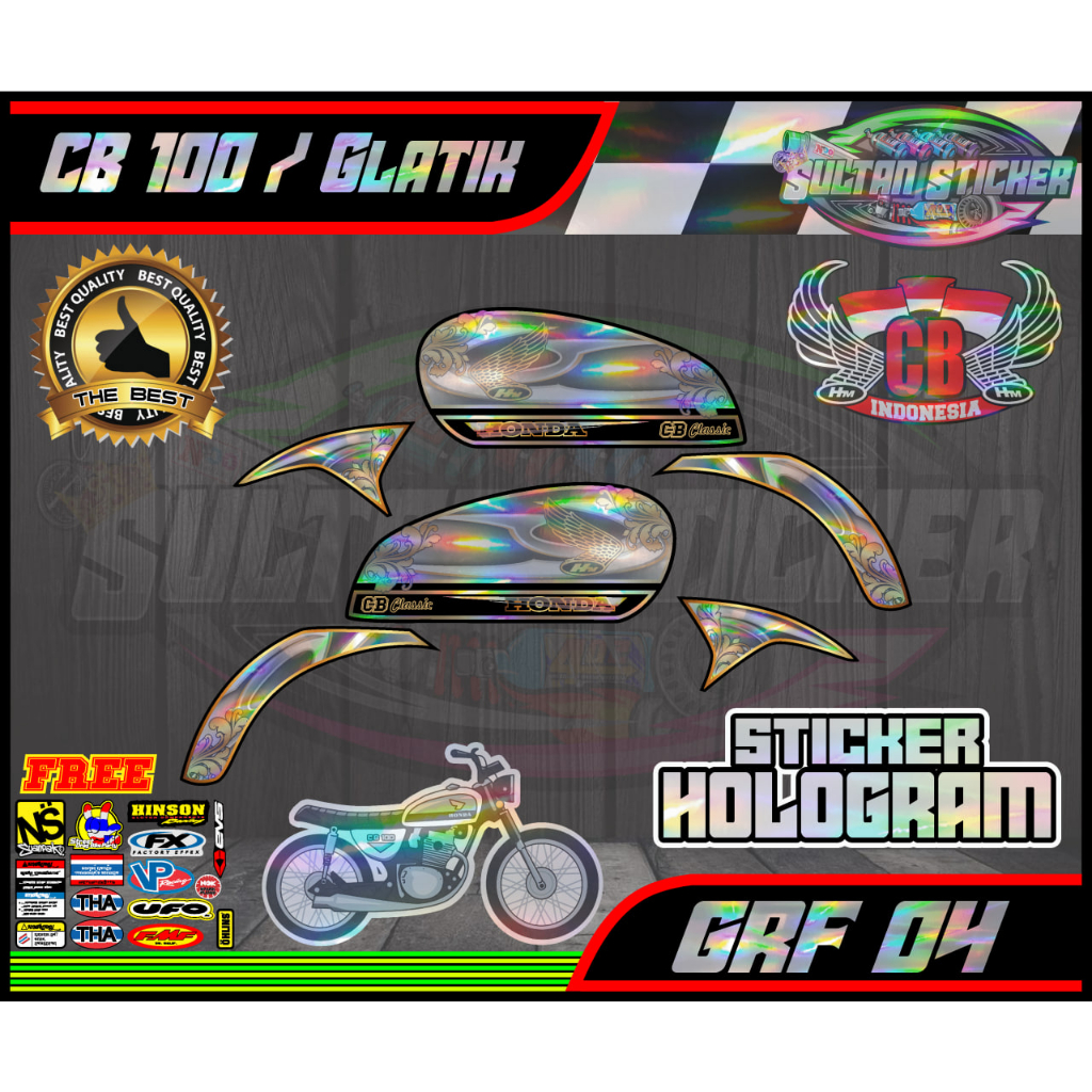 Jual Stiker Variasi HOLOGRAM HONDA CB 100/Glatik GRAFIS 04 | Shopee ...