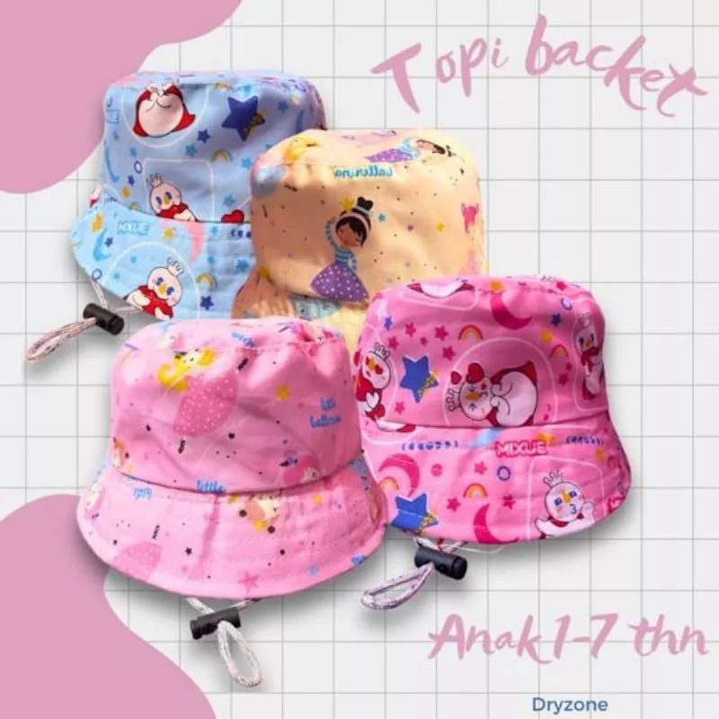 Jual TOPI BUCKET ANAK TALI KARAKTER/BUCKET HAT ANAK LAKI2 PEREMPUAN 1-7 ...