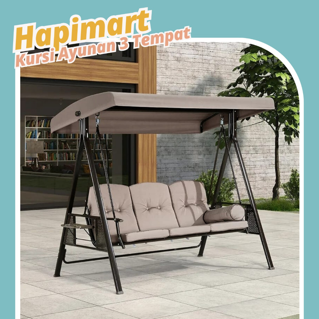 Jual Swing Chair/Ayunan Taman/Ayunan Santai/Kursi Ayunan 3 Dudukan Polos | Shopee Indonesia
