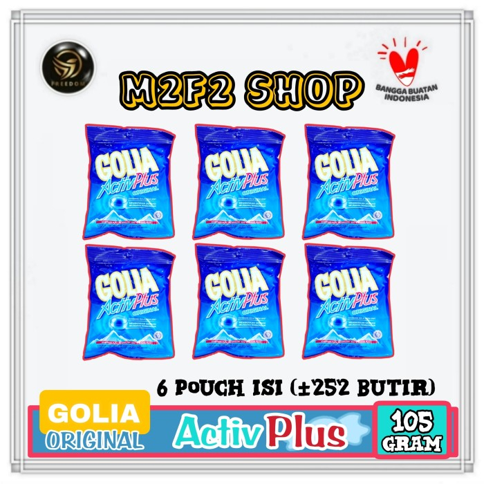 Jual Permen Golia Activ Plus Original | Rasa Mint - 105 gr (Kemasan 6 ...