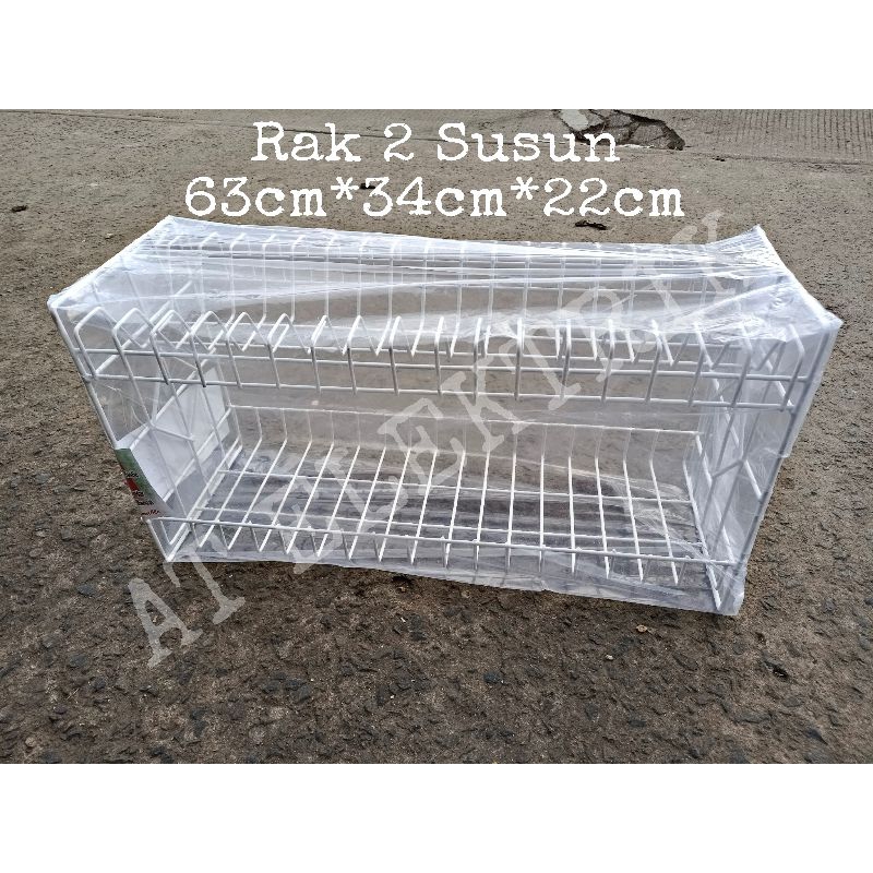 Jual Rak Gelas / Piring Ukuran 2 Susun Persegi Panjang / Rak Piring ...