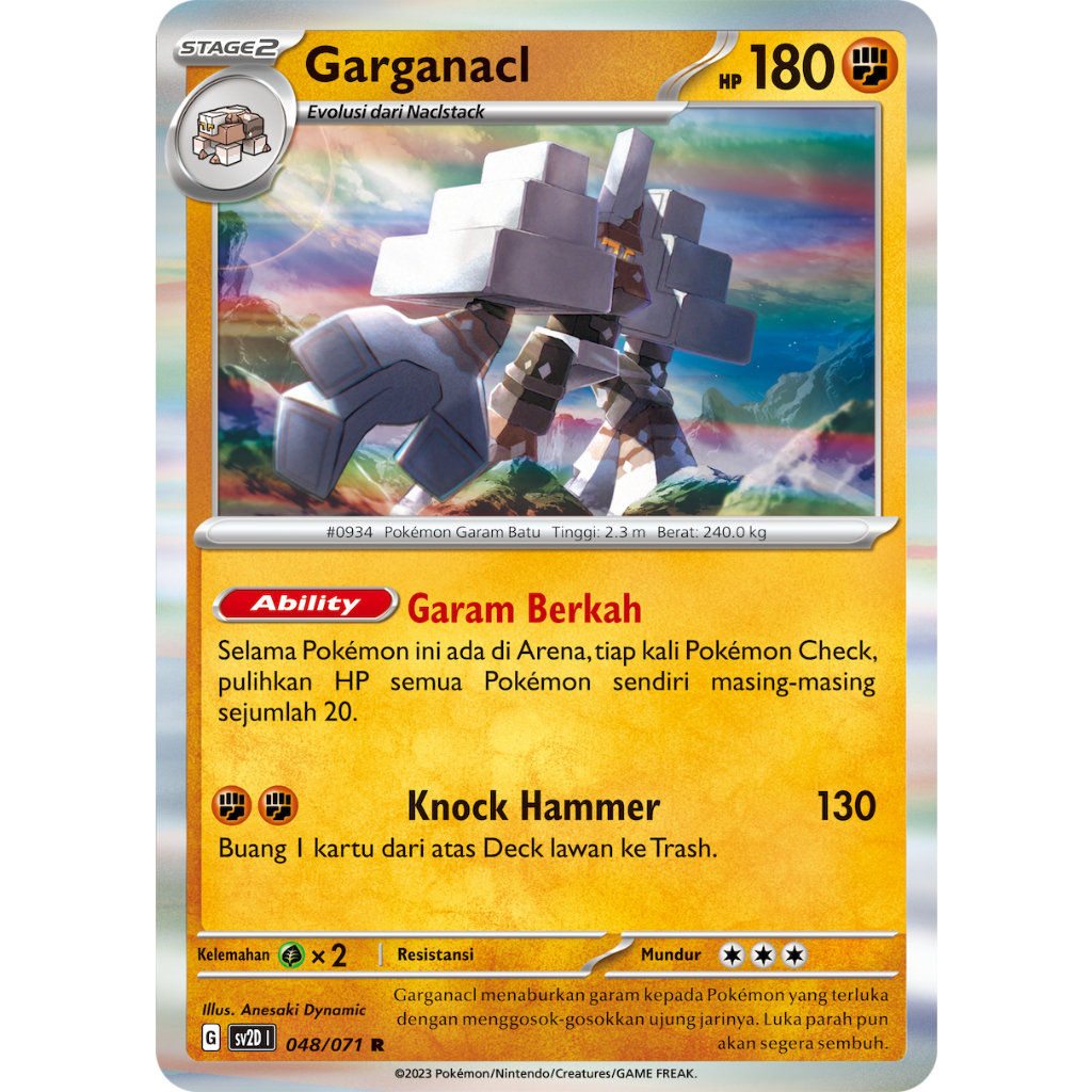 Jual POKEMON TCG INDONESIA GARGANACL HOLOGRAM SV2D 048/071 | Shopee Indonesia
