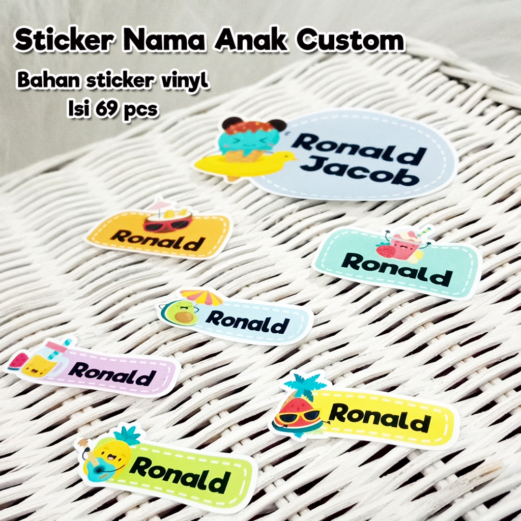 Jual Stiker nama anak / sticker nama / sticker anak / stiker label nama ...