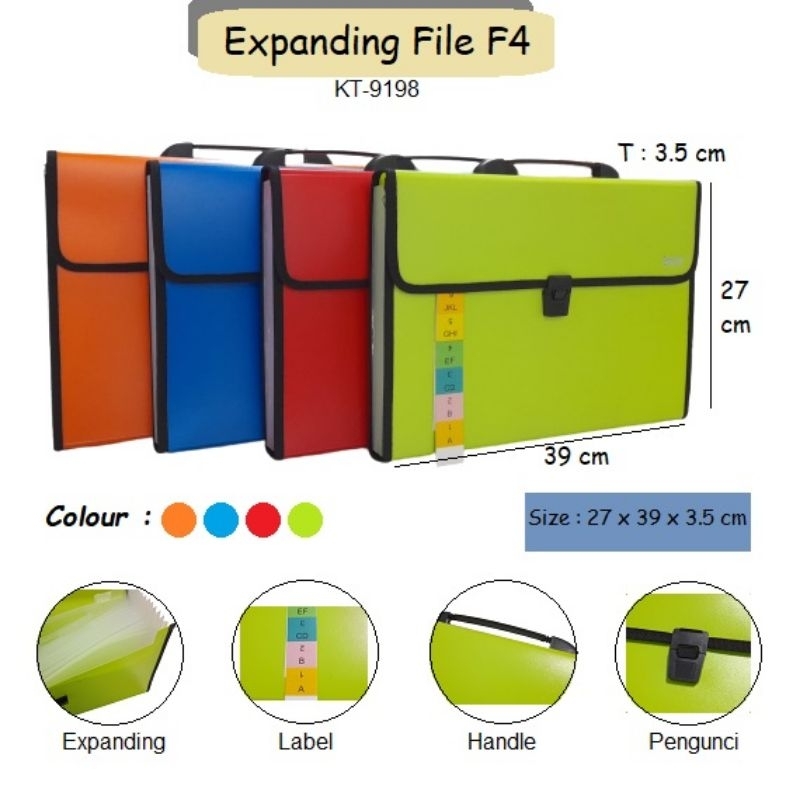 Jual Expanding File / Map Plastik / Clear Holder F4 9198 | Shopee Indonesia