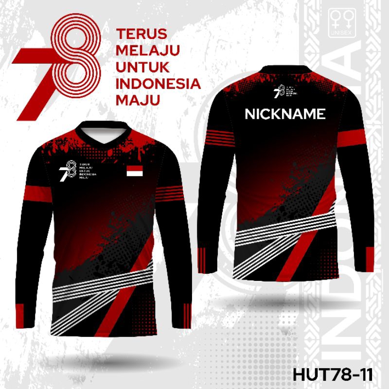 Jual kaos hut kemerdekaan ri ke 78 lengan panjang Jersey kemerdekaan Indonesia kaos Indonesia ...
