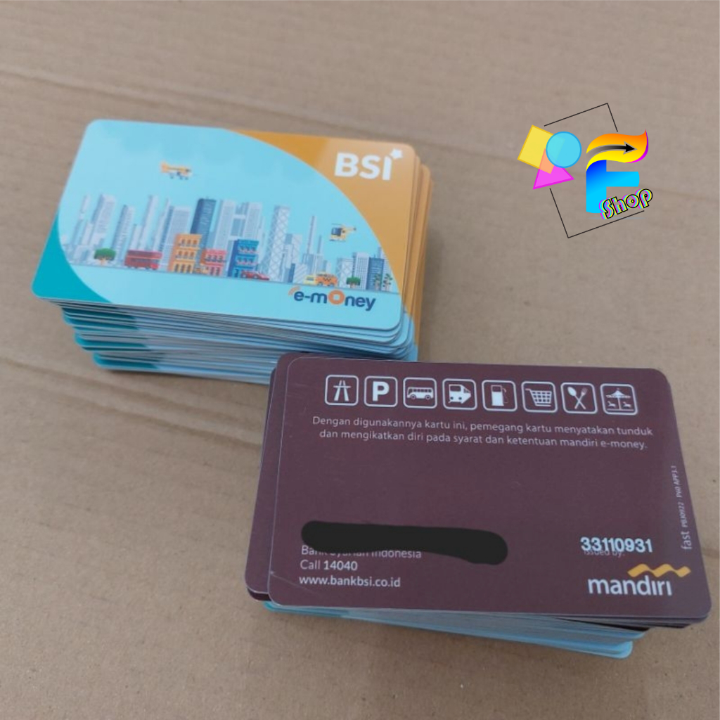 Jual Kartu eMoney eToll Mandiri edisi Bank BSI | Shopee Indonesia