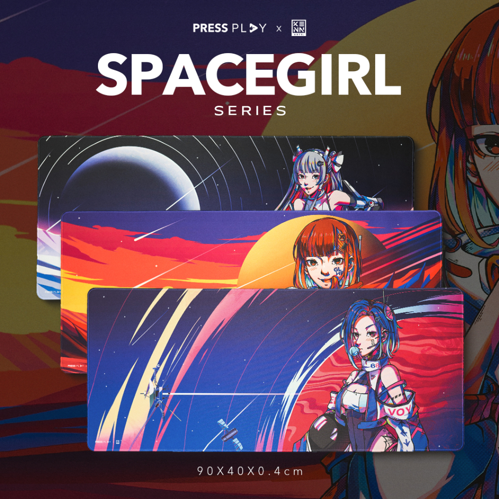 Jual SPACEGIRL Press Play x kenn.arts Gaming Mousepad Deskmat | Shopee Indonesia