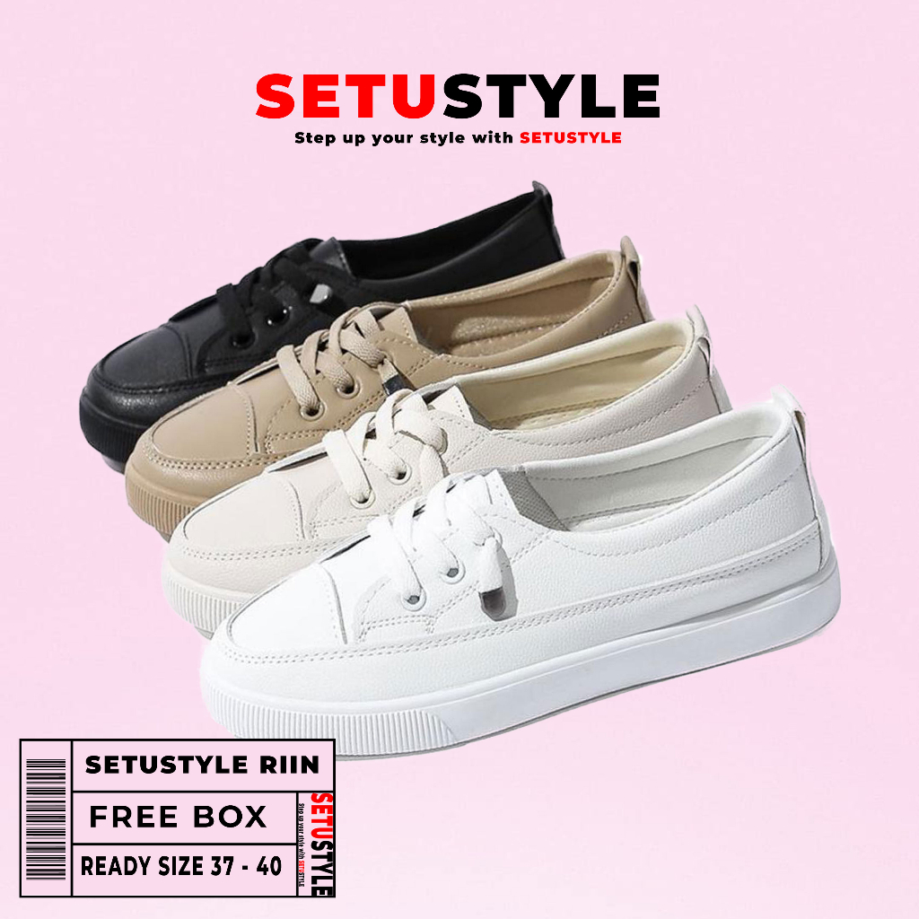 Jual SETU Style Riin Sepatu Slip On Kekinian Model Flatshoes Hitam ...