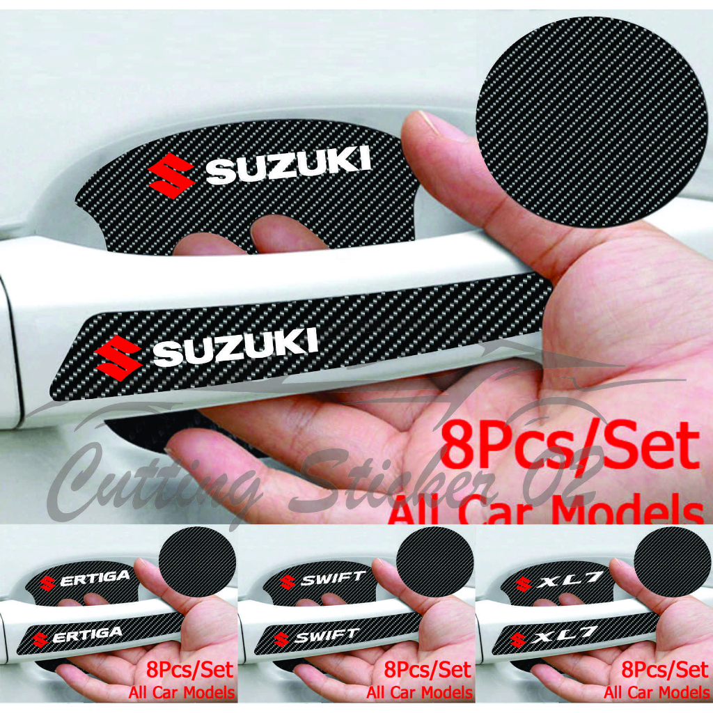 Jual 8pcs stiker carbon handle pintu mobil suzuki sticker pelindung ...