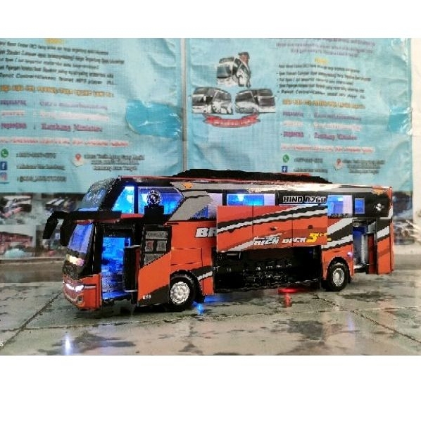 Jual New Miniatur Bus BRIS TRANS FULL TELOLET BASURI FULL SPEK FULL ...