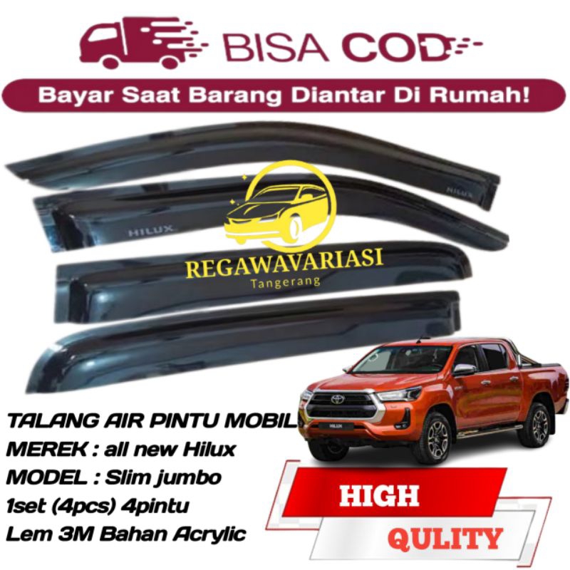 Jual talang air mobil All New Hilux Revo 2015-2024 Double Cabin model Slim Cembung | Shopee ...