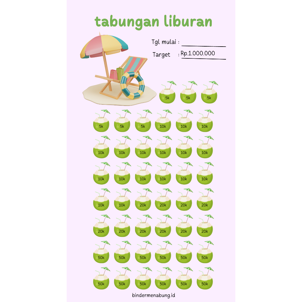 Jual Saving Challenge Binder A6 Tebal|Kertas Budgeting|Kertas Menabung ...