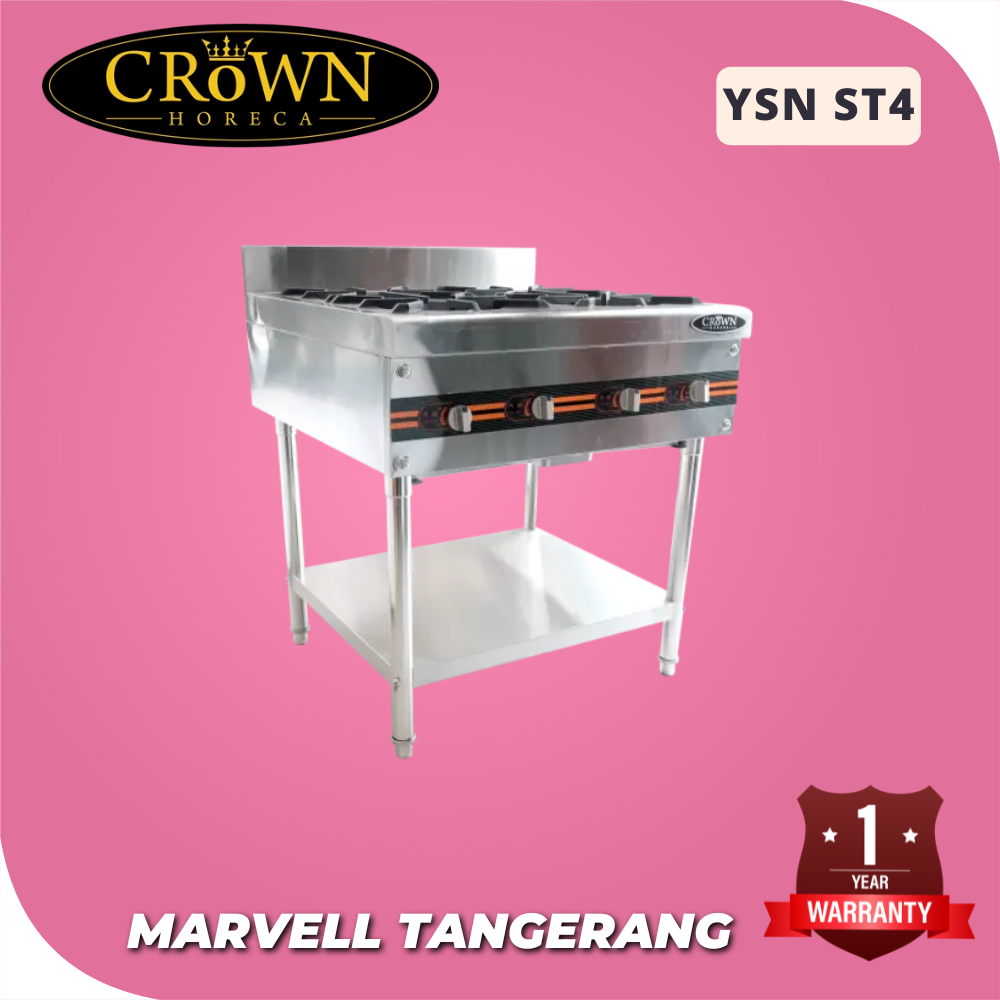 Jual Kompor Gas Open 4 Burner with Stand CROWN YSN ST4 / Stove 4 Tungku ...