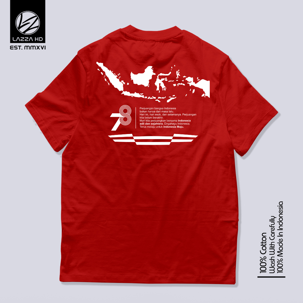 Jual Kaos Baju Distro HUT RI Ke-78 Kemerdekaan Peta Indonesia Republik Indonesia 1945 2023 Terus ...