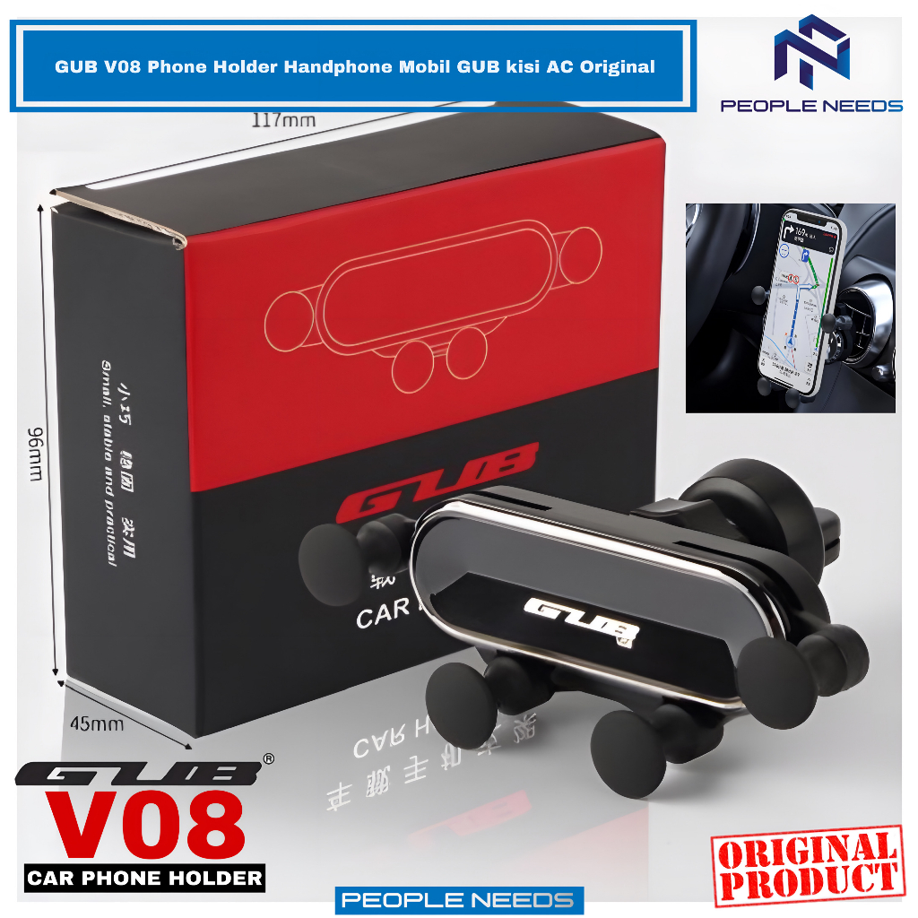 Jual GUB V08 Phone Holder Handphone Mobil GUB kisi AC Original | Shopee ...