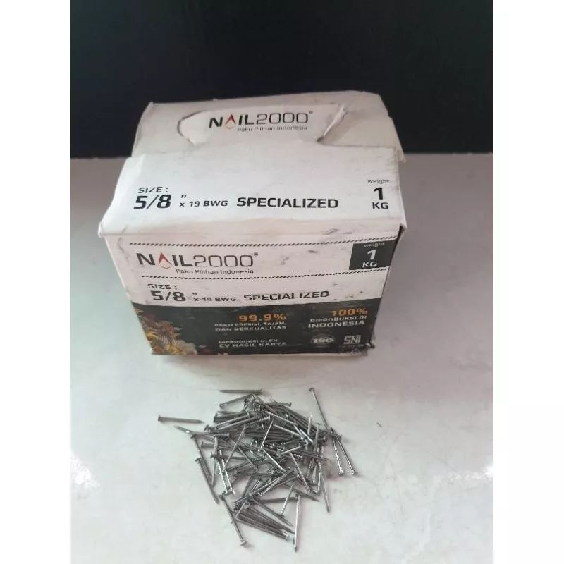 Jual Paku kayu kecil merk nail 2000 ukuran 5/8" atau 1,5cmBerat 1 kg ...