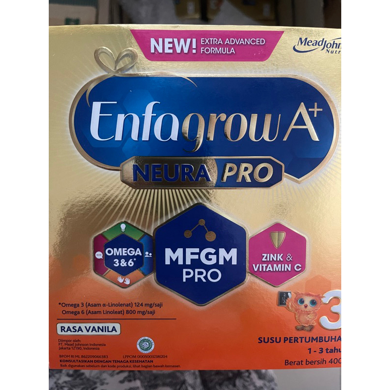 Jual Susu Enfagrow a+ 3 rasa Original / Madu / Vanila 400gr | Shopee ...
