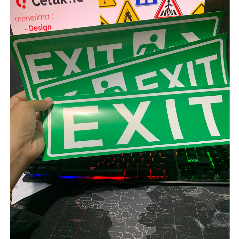 Jual SIGN EXIT 10cm x 30cm (satu bahasa) | Shopee Indonesia