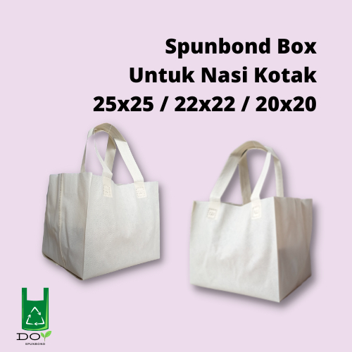 Jual Tas Spunbond / Goodie Bag Box Kotak Nasi 22x22 / 25x25 (Harga Satuan) | Shopee Indonesia