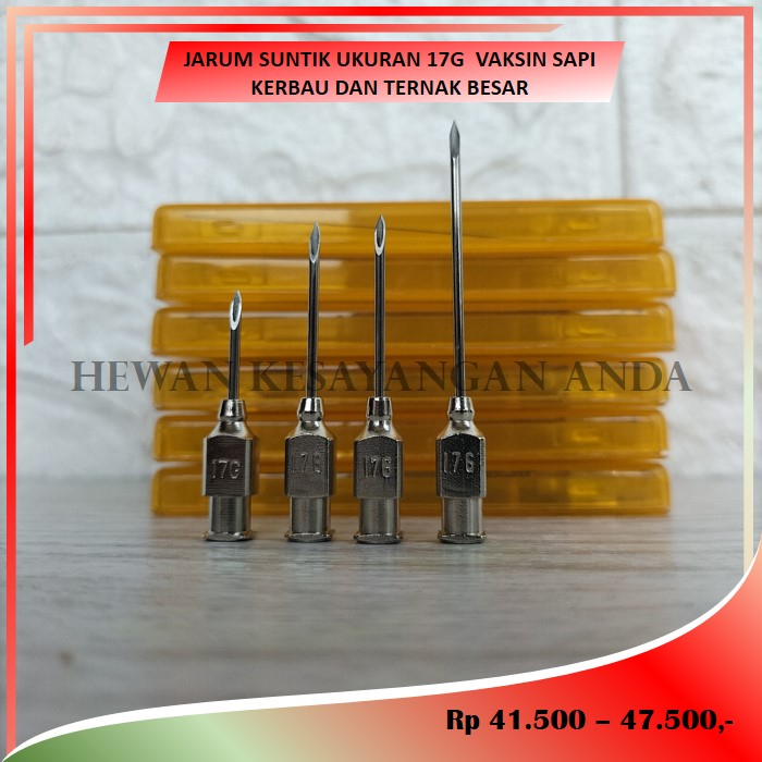 Jual Jarum Suntik Hewan Ternak Besar Ukuran 17G Vaksin Sapi Kerbau ...