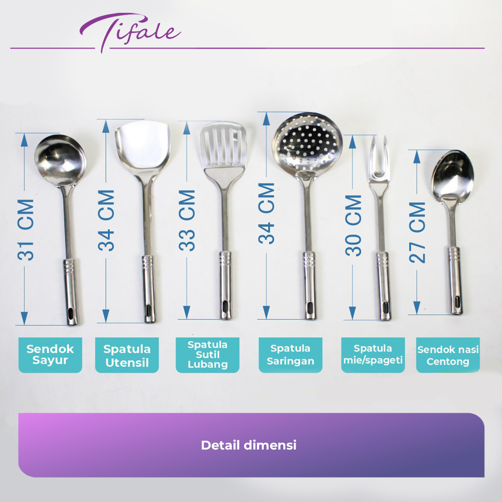 Jual Tifale Sodet Spatula Sutil Penggorengan Centong Sayur Stainless ...