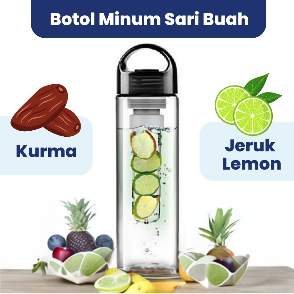 Jual Botol Minum Infused Water BPA Free 700ml Viral Saringan Teh Murah ...