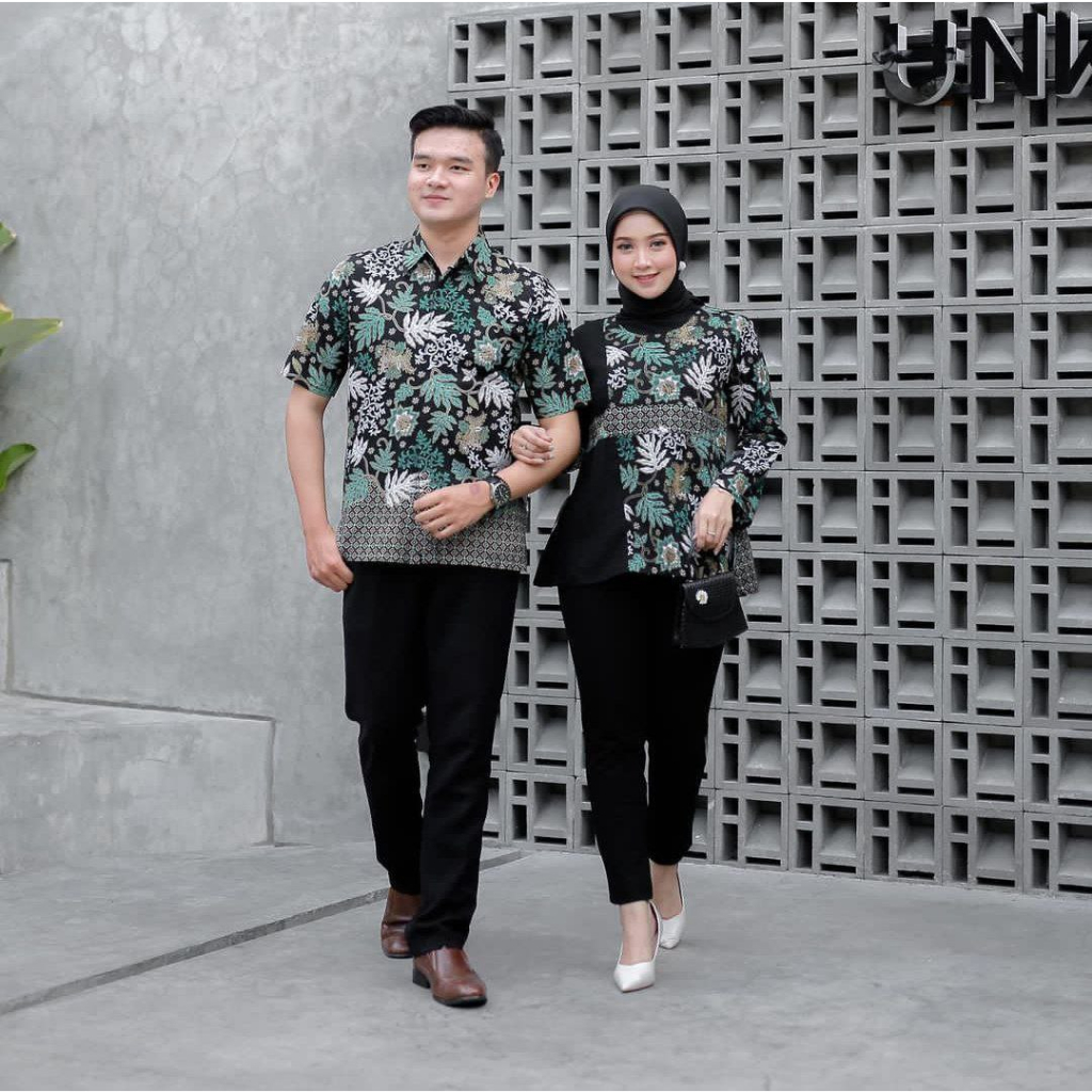 Jual Benang Raja Batik Couple Pria Wanita Katun Motif Bunga Pepaya ...