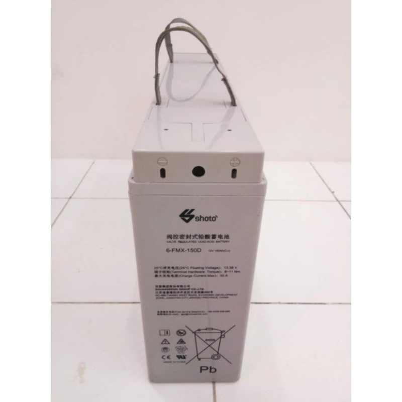 Jual Aki Vrla 150ah 12V battery shoto 6-FMX-150D Aki kering Solar panel | Shopee Indonesia