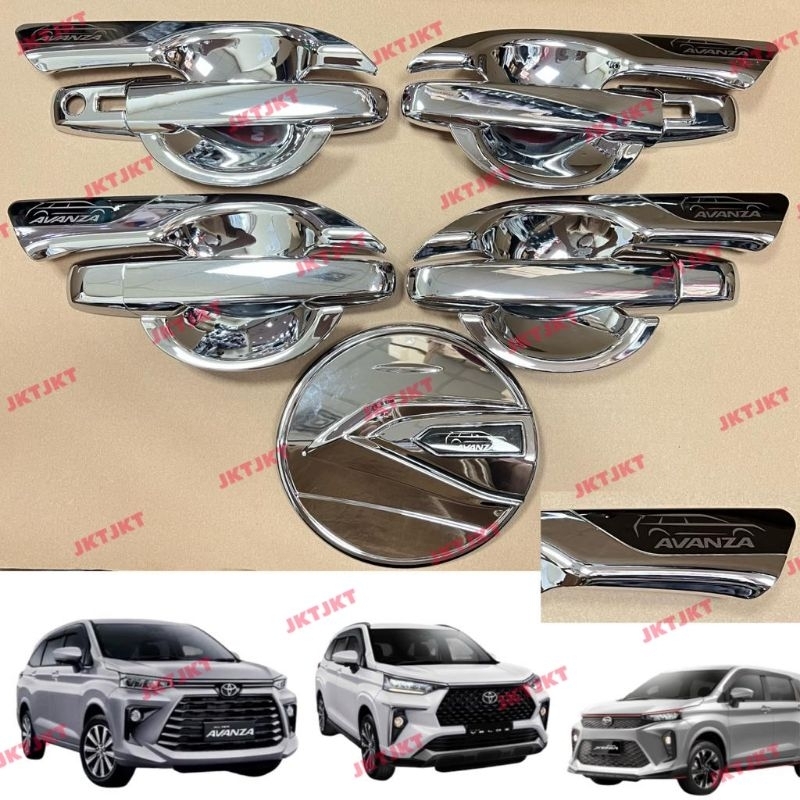 Jual Paket Outer Handle Tank Cover Avanza Xenia Veloz 2022 2023 2024 UP GR SPORT Hitam Chrome ...