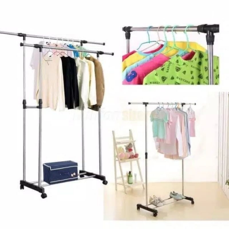 Jual Stand Hanger Double Pole | Shopee Indonesia