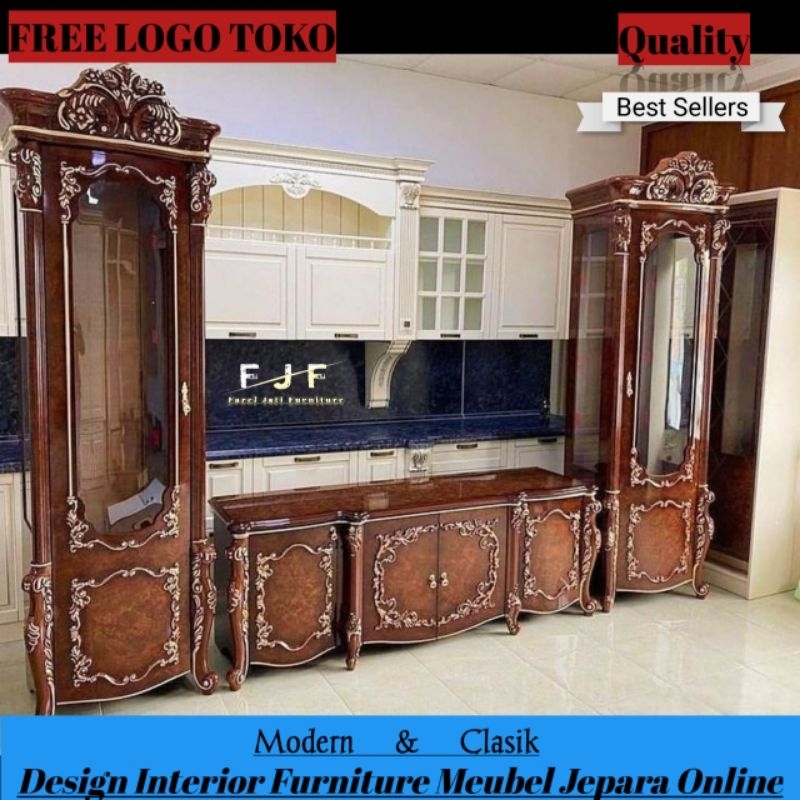 Jual Lemari Pajangan Kaca Minimalis Jati Buffet Tv Almari | Shopee ...