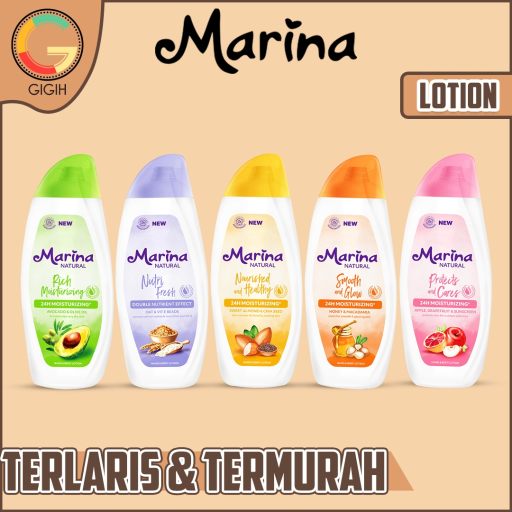 Jual MARINA HAND & BODY LOTION NATURAL 313ML ( NOURISHED / PROTECT ...