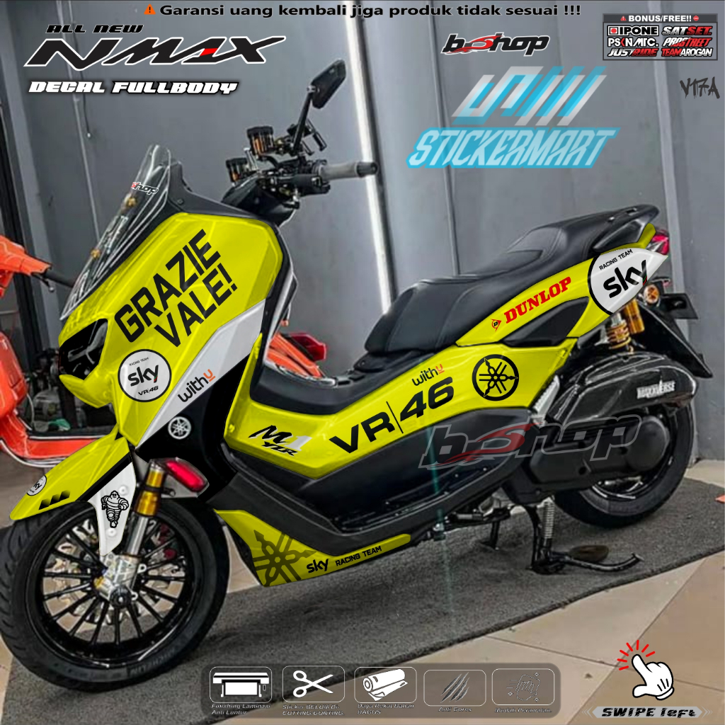Jual Decal sticker all new nmax fullbody grazie vale rossi 46 motif ...