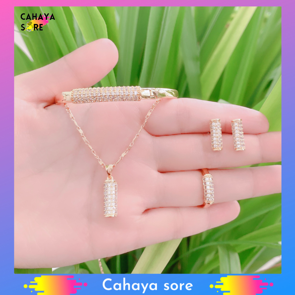 Jual Xuping Set Gold Perhiasan Set Dewasa Model Permata RANDOM XD18 ...