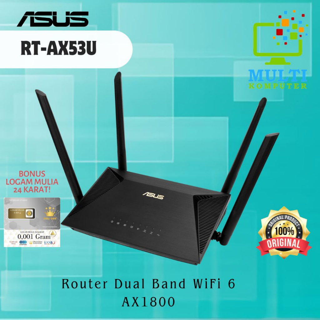 Jual ASUS RT-AX53U AX1800 Dual Band WiFi 6 Wireless Router AiMesh - RT ...