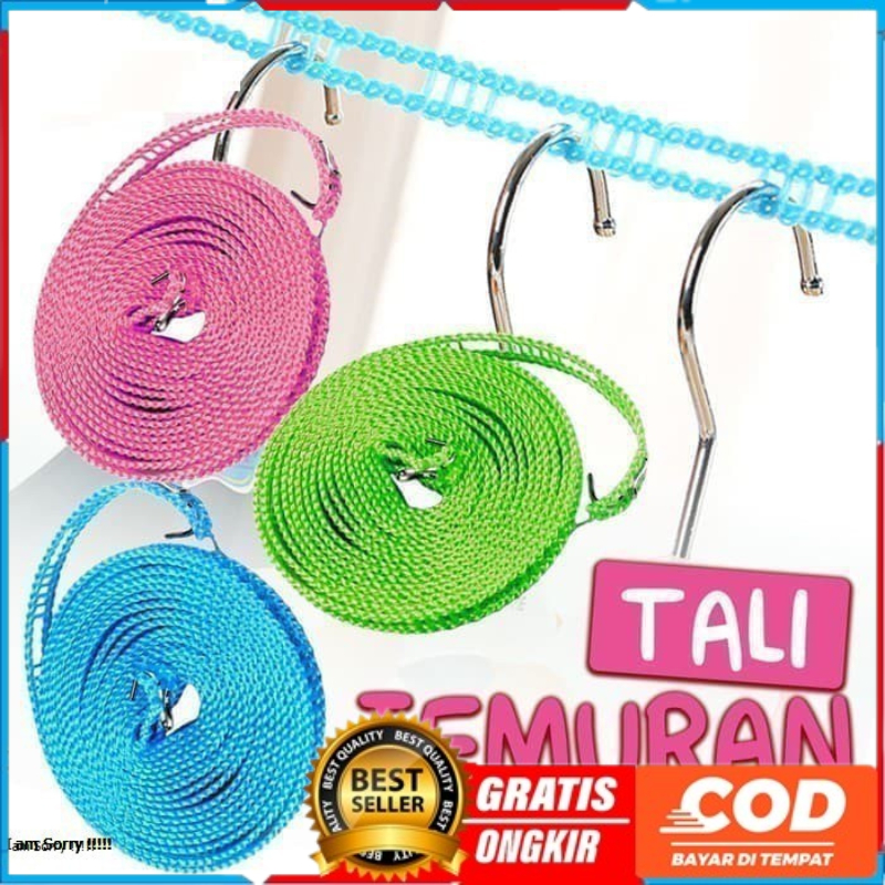 Jual TALI Jemuran panjang 5 meter tali jemuran multi fungsi | Shopee ...