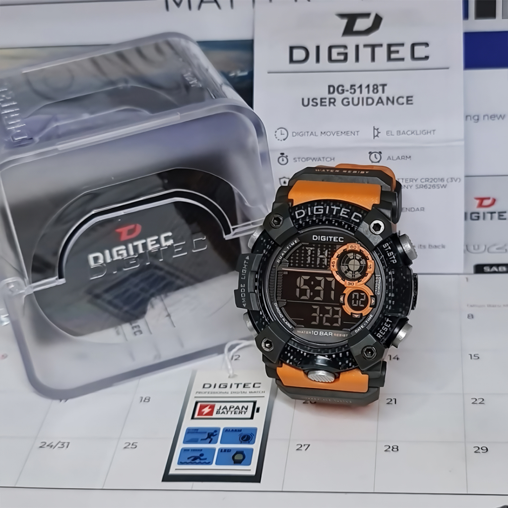 Jual Digitec Swimmer 5118-F Jam Tangan Digital Pria - Black - Orange ...