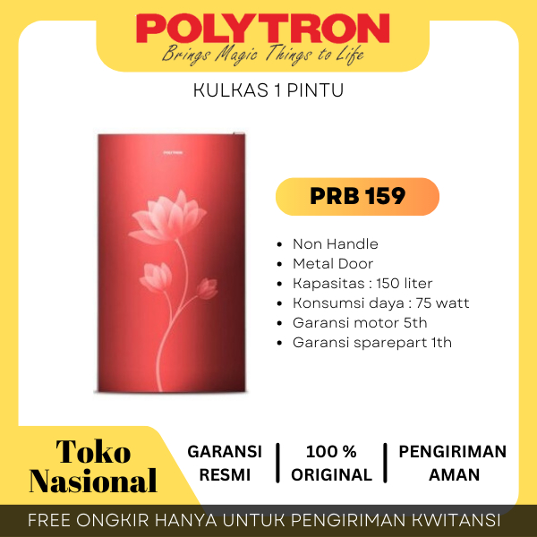 Jual [Cianjur] Kulkas 1 Pintu Polytron Metal Door Series PRB 159 ...