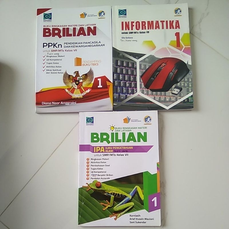 Jual buku grafindo kelas 7 smp 1 informatika ppkn ipa smp mts vii ...