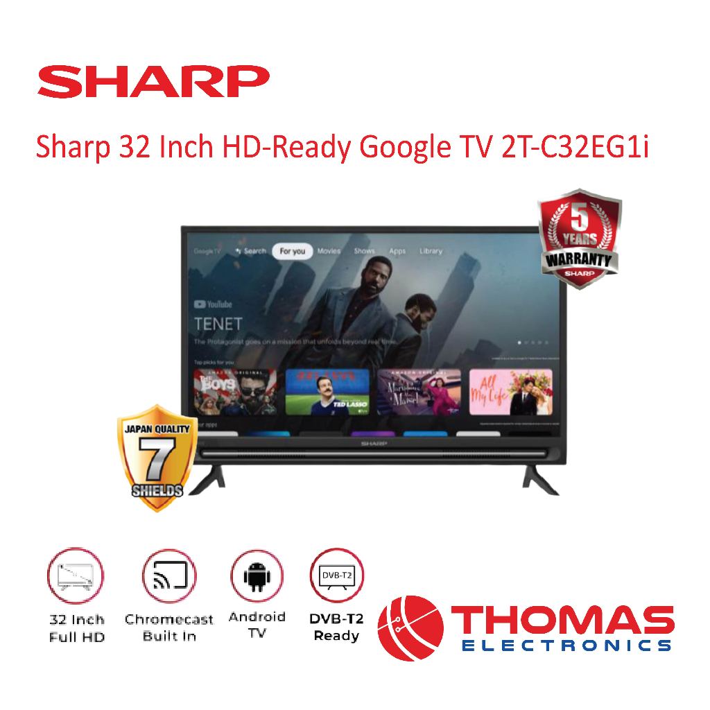 Jual Sharp Google HD Led TV 32 Inch 2TC32EG1i 2T C 32 EG1i C32EG1i Garansi | Shopee Indonesia