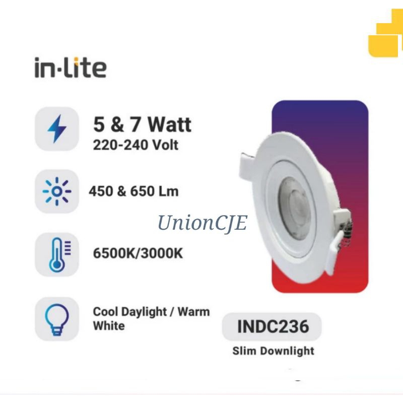 Jual Lampu SpotLight Downlight 7 Watt INLITE INDC236 Adjustable ...