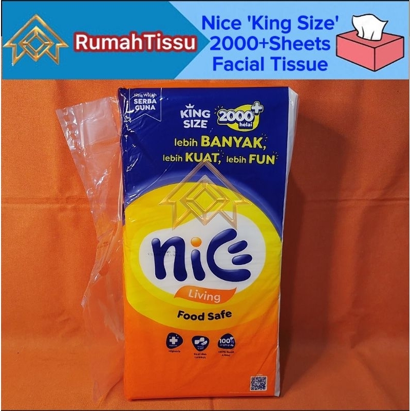 Jual Tisu Tissue Nice 'King Size' 2000+Sheets 2 Ply Facial Tissue Murah ...