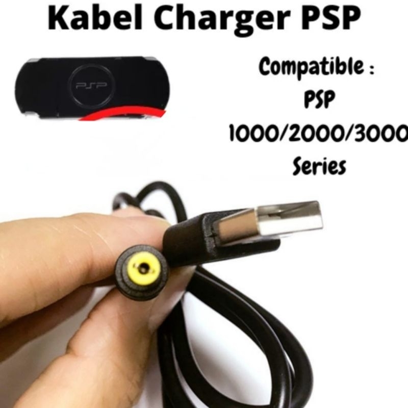 Jual Kabel Charger PSP USB Slim Fat SINGLE 1000 2000 3000 Charging ...